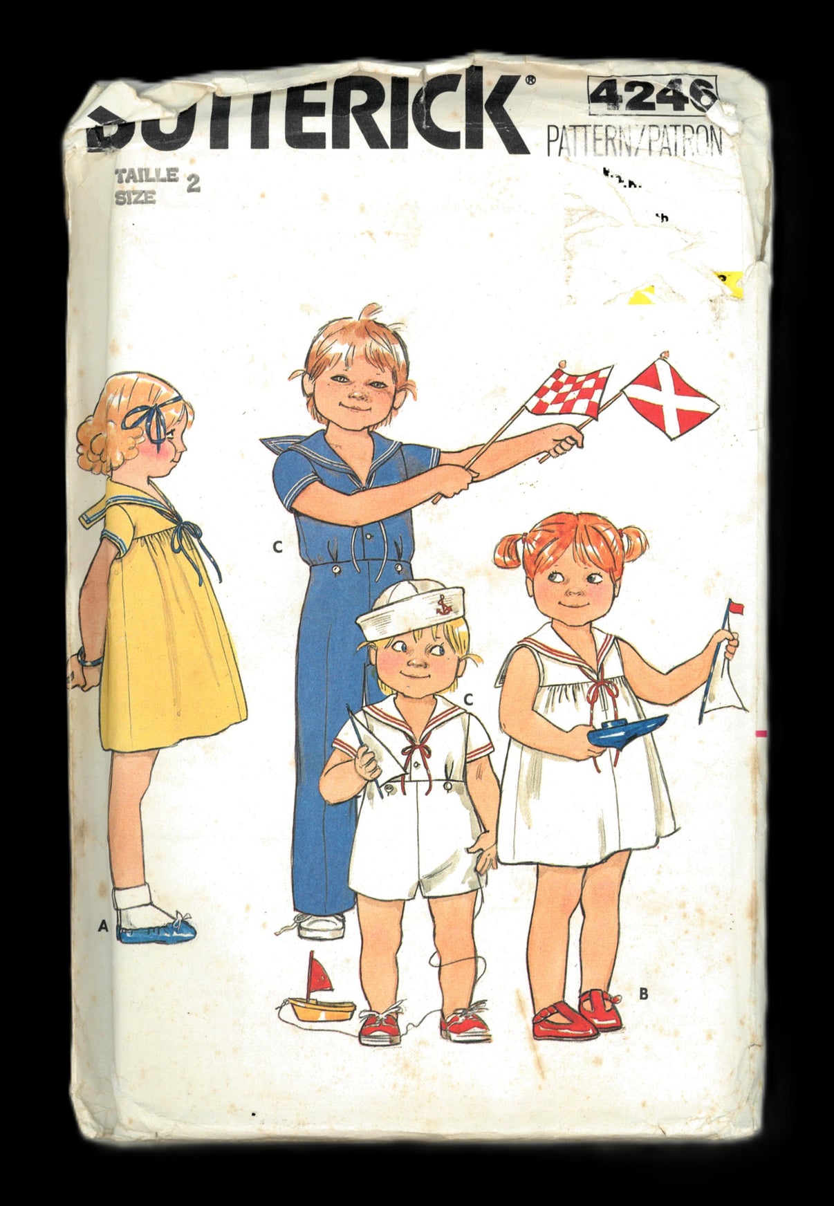 Butterick 4246 Childrens Sailor Collar Dress Top Pants and Shorts Sewi ...