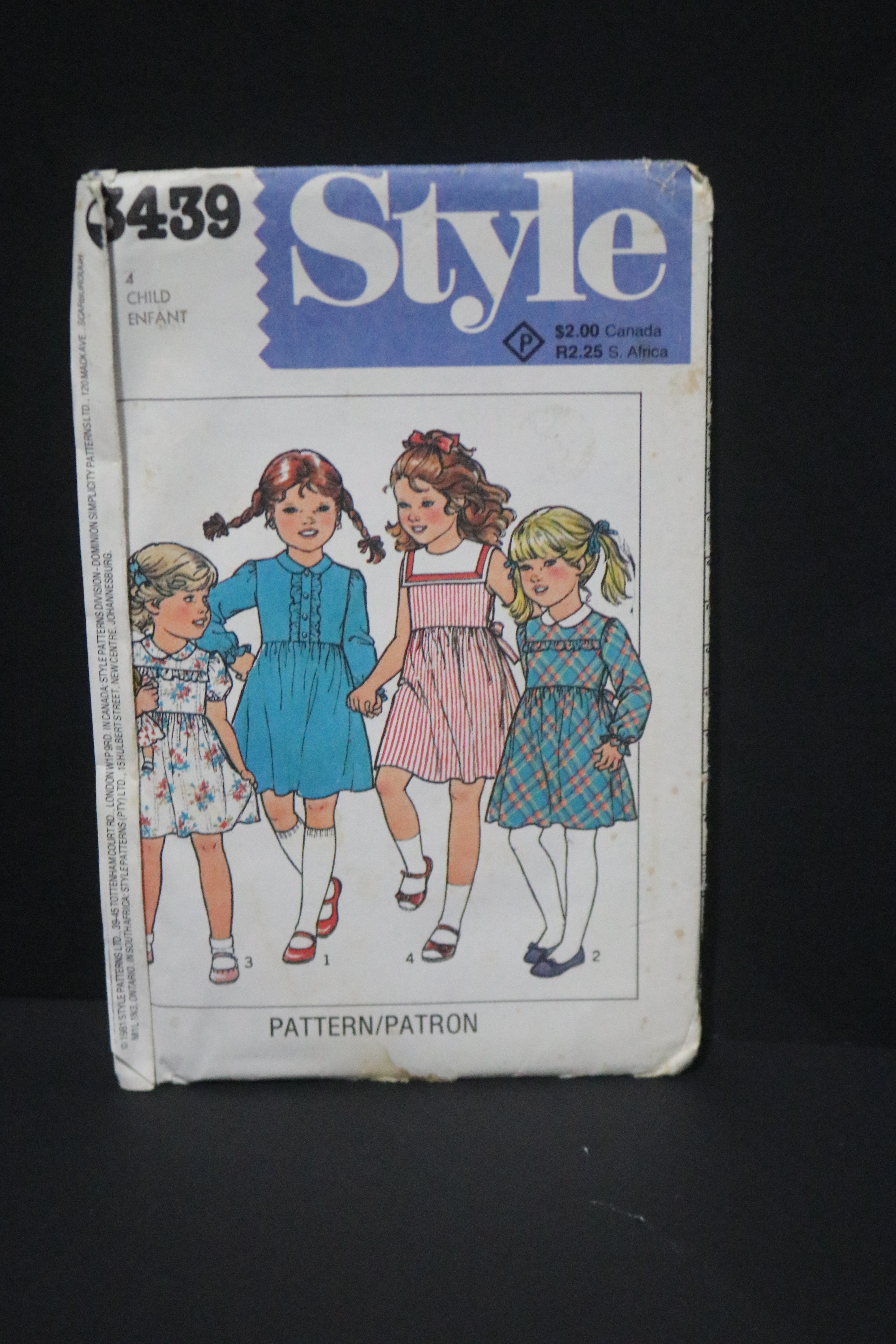 Style 3439 Childs Dress Sewing Pattern UNCUT - Size 4 – Uptown Pattern Shop