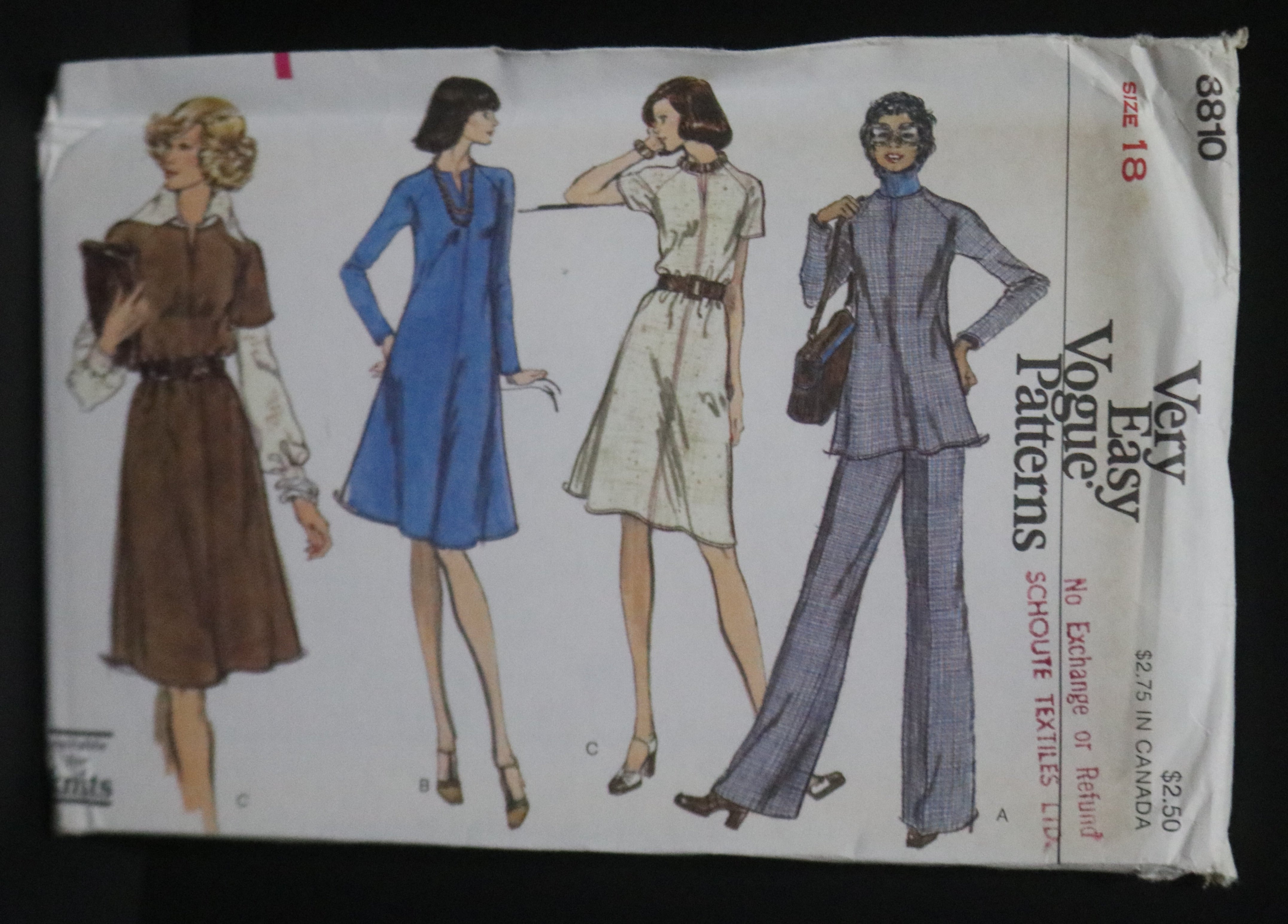 70s Vogue 8810 Misses Dress Tunic and Pants Sewing Pattern UNCUT Size ...