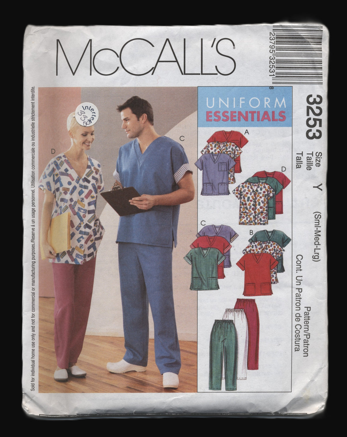 McCalls 3253 Misses and Mens Cardigan Tops and Pull on Pants Sewing Pa ...