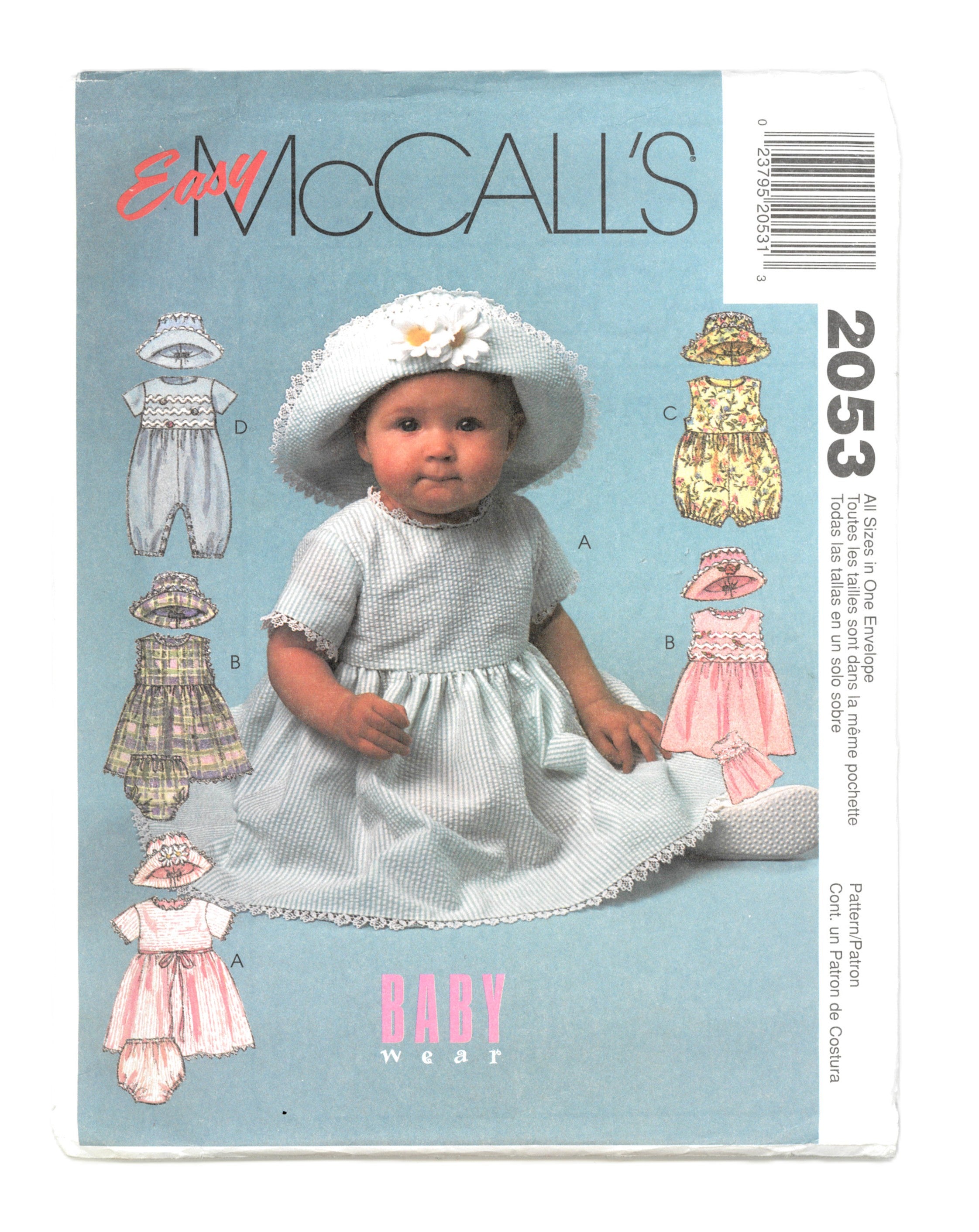 McCalls 2053 Infants Dress Rompers in Two Lengths with Snap Crotch Pan ...