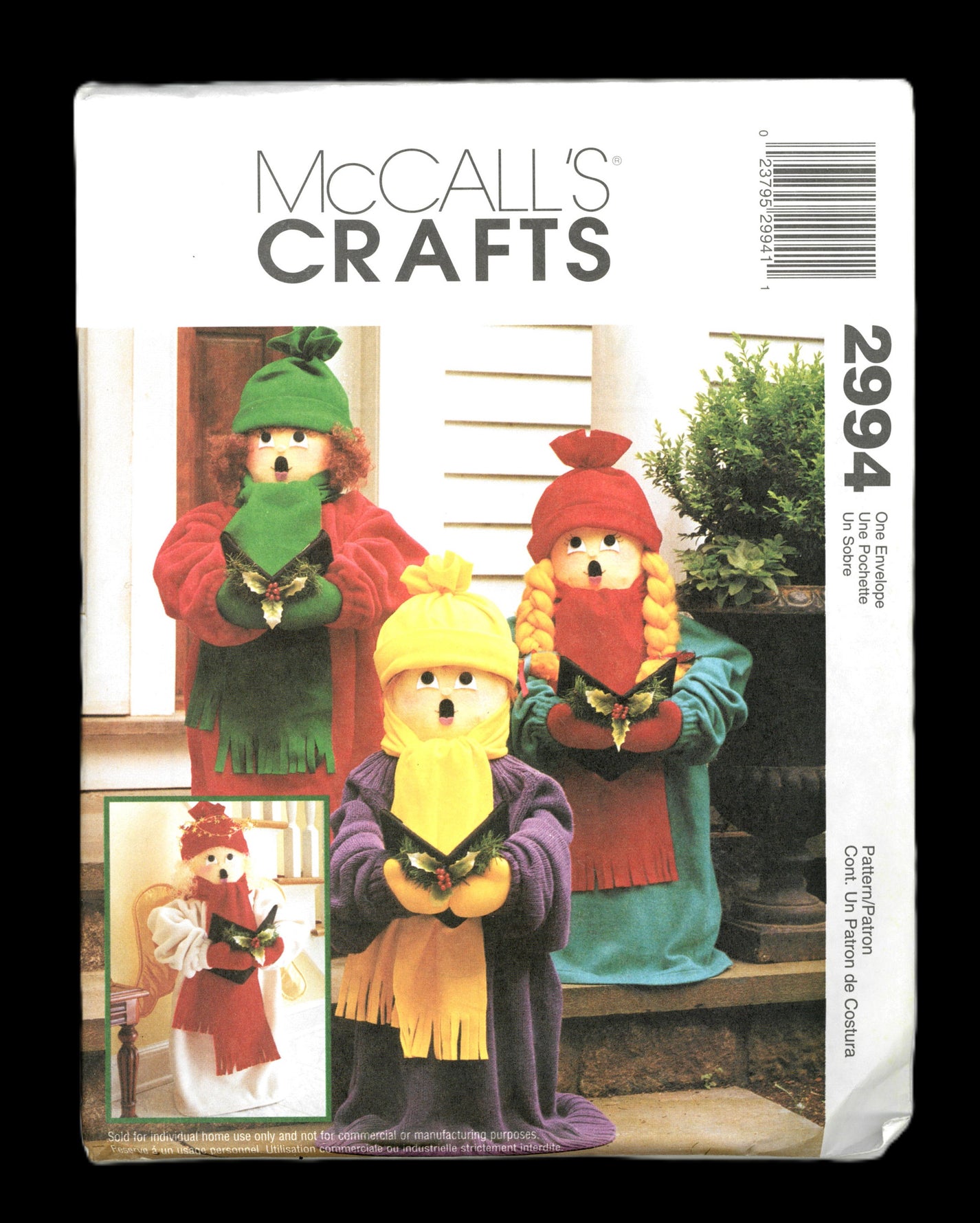 McCalls 2994 Christmas 24" Caroler Dolls Sewing Pattern UNCUT – Uptown ...