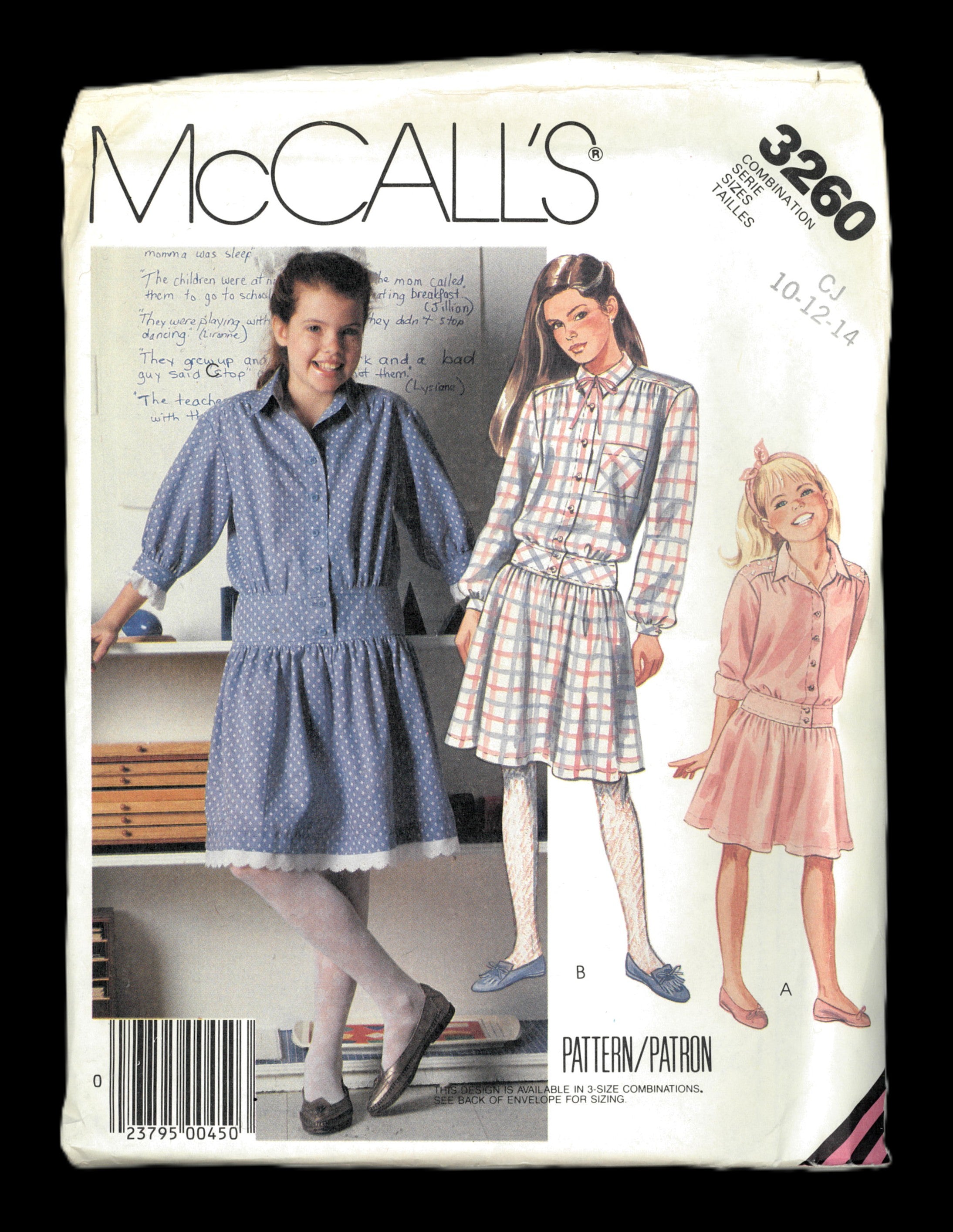McCalls 3260 Girls Dress Sewing Pattern UNCUT Size 10 12 14 – Uptown ...