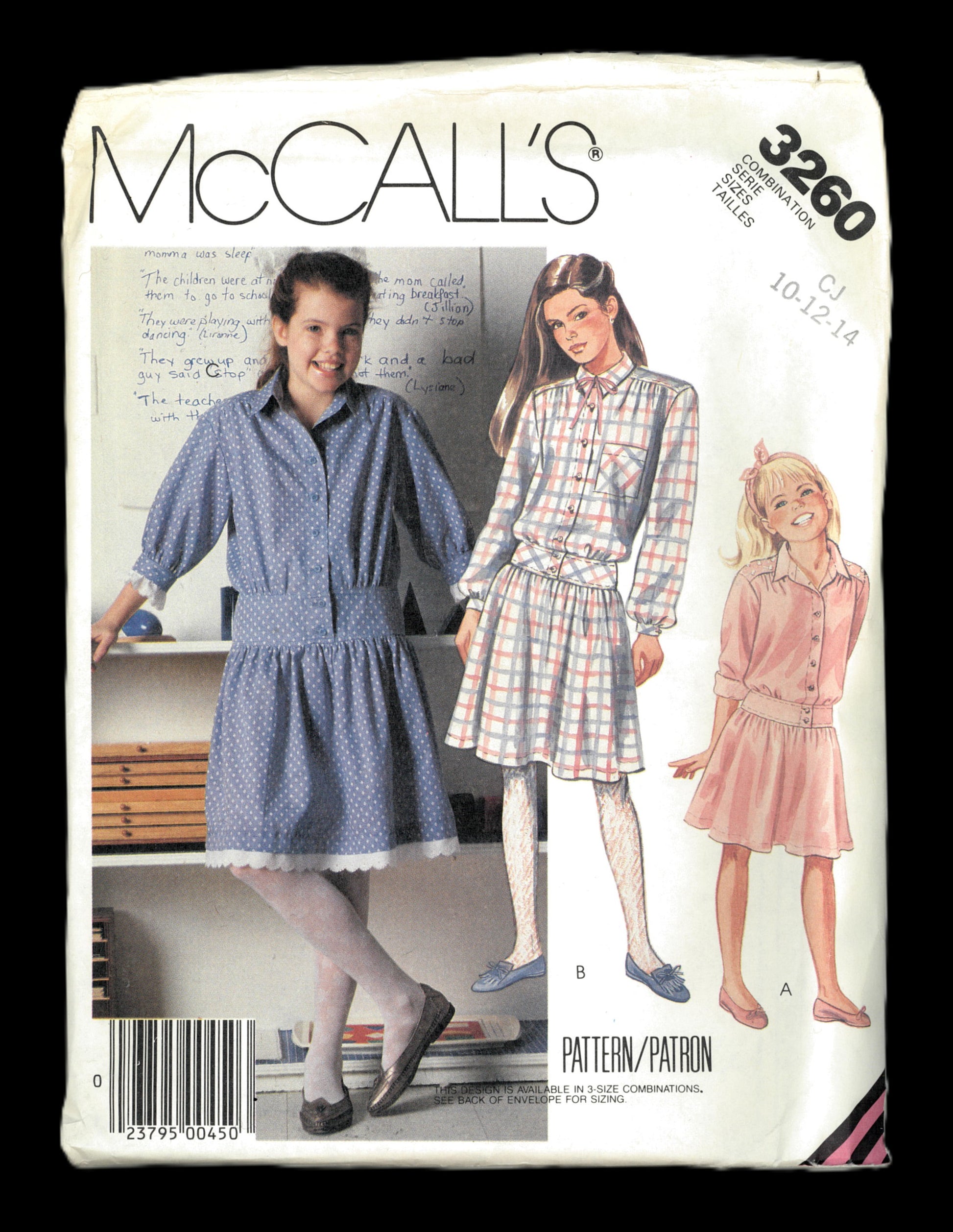 McCalls 3260 Girls Dress Sewing Pattern UNCUT Size 10 12 14 – Uptown ...