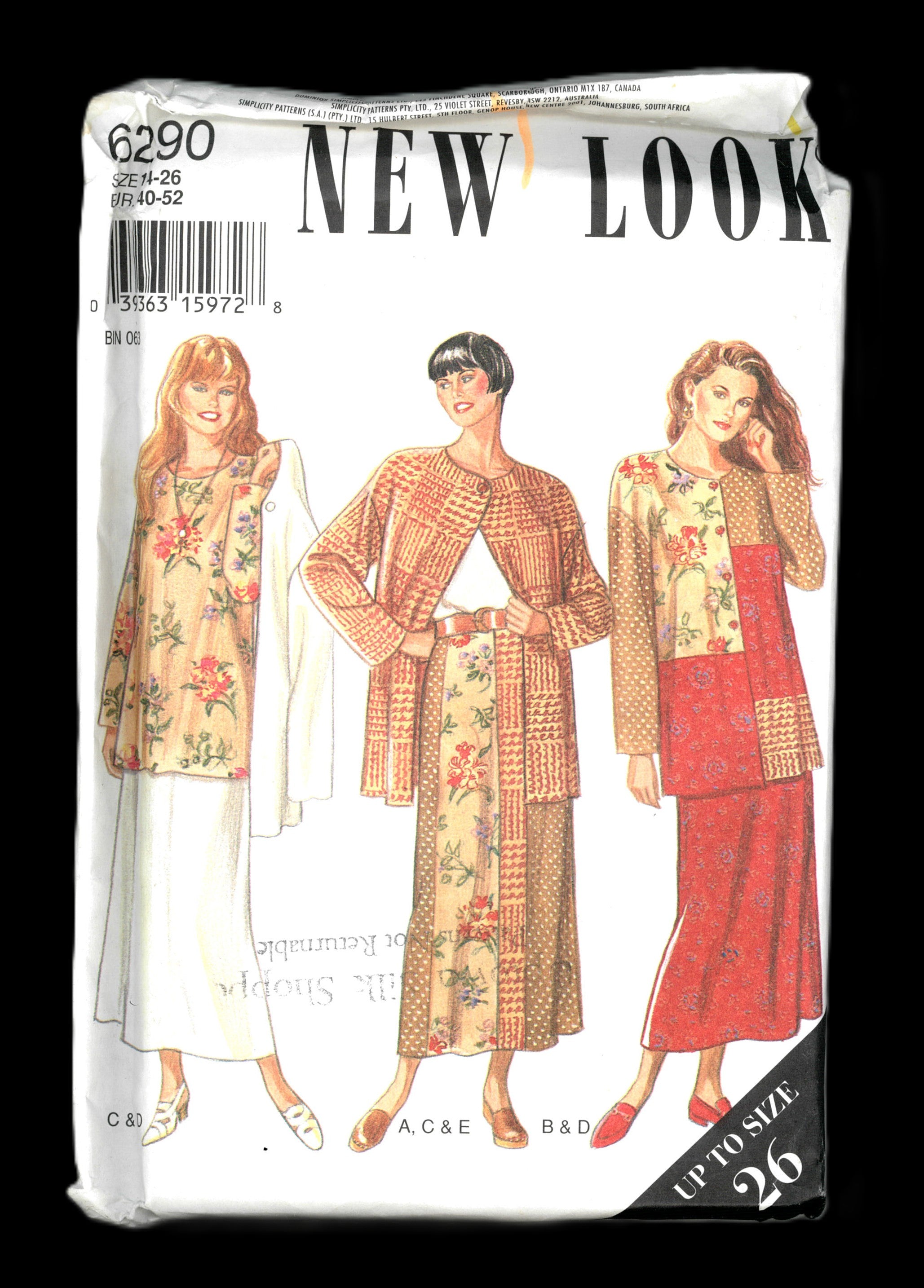 New Look 6290 Misses Jacket Top and Skirt Sewing Pattern UNCUT - Size ...
