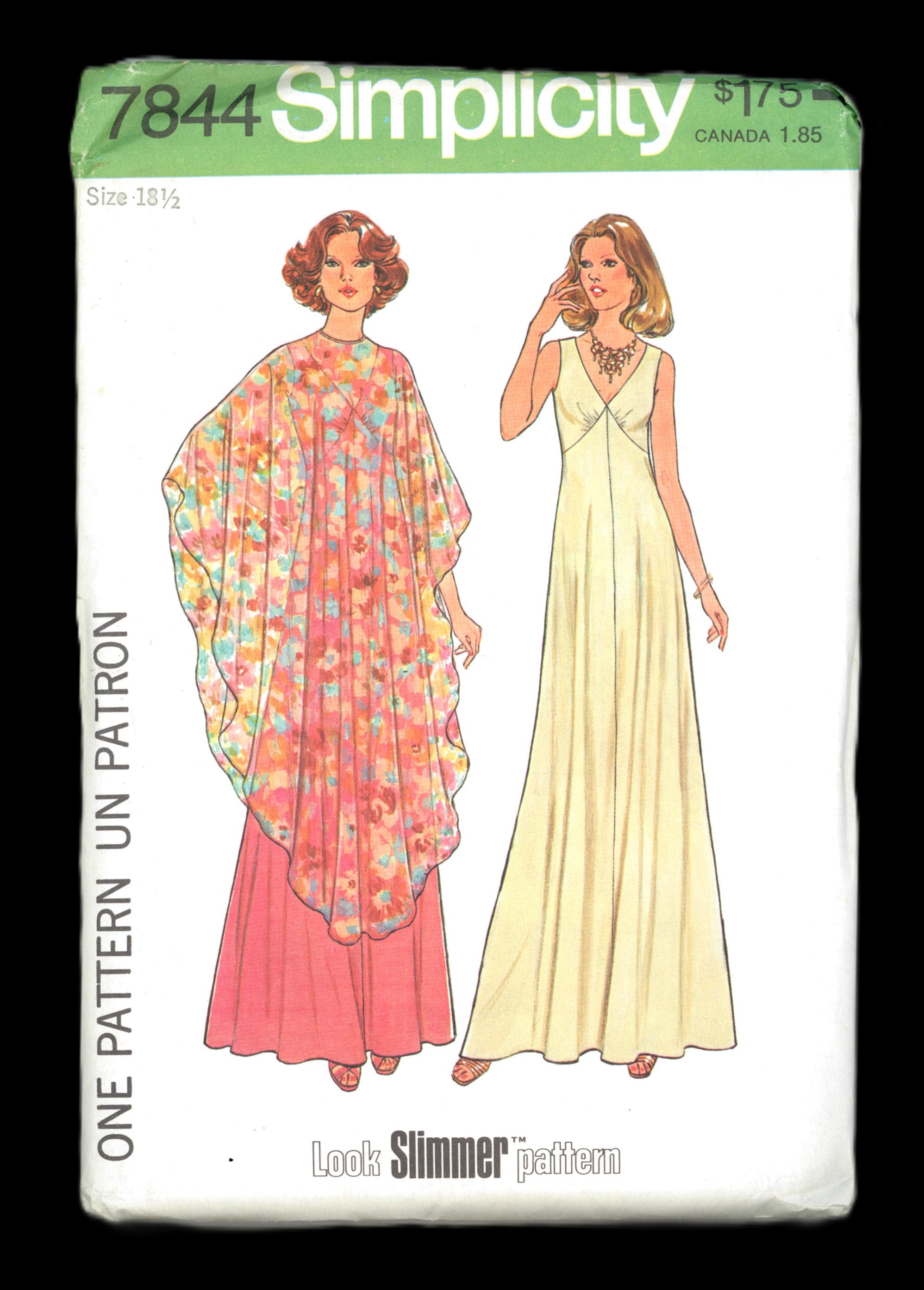 70s Simplicity 7844 Poncho and Dress in Half Sizes Sewing Pattern UNCU ...