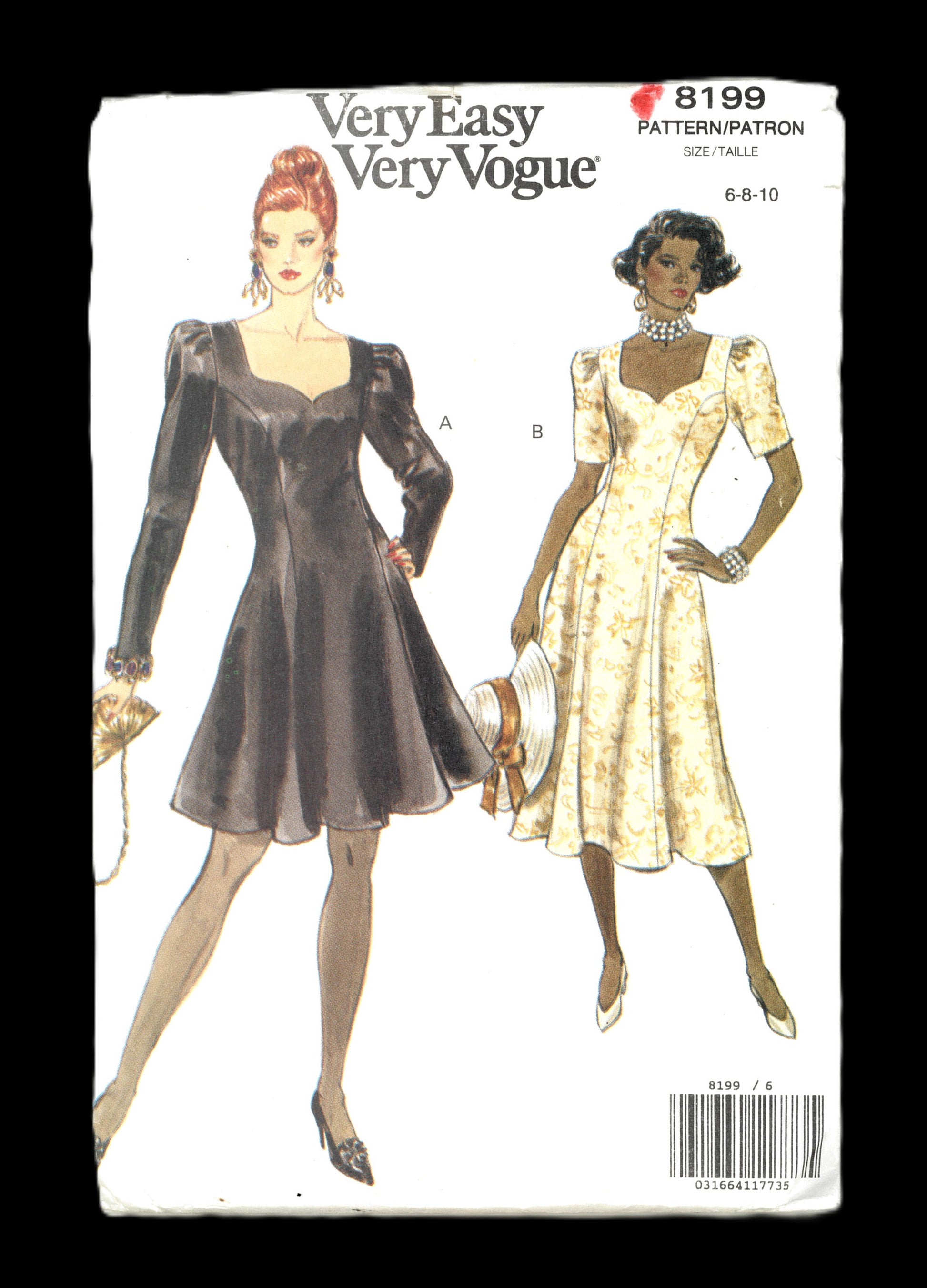 Vogue 8199 Misses Dress Sewing Pattern - UNCUT - Size 6 8 10 or Size 1 ...