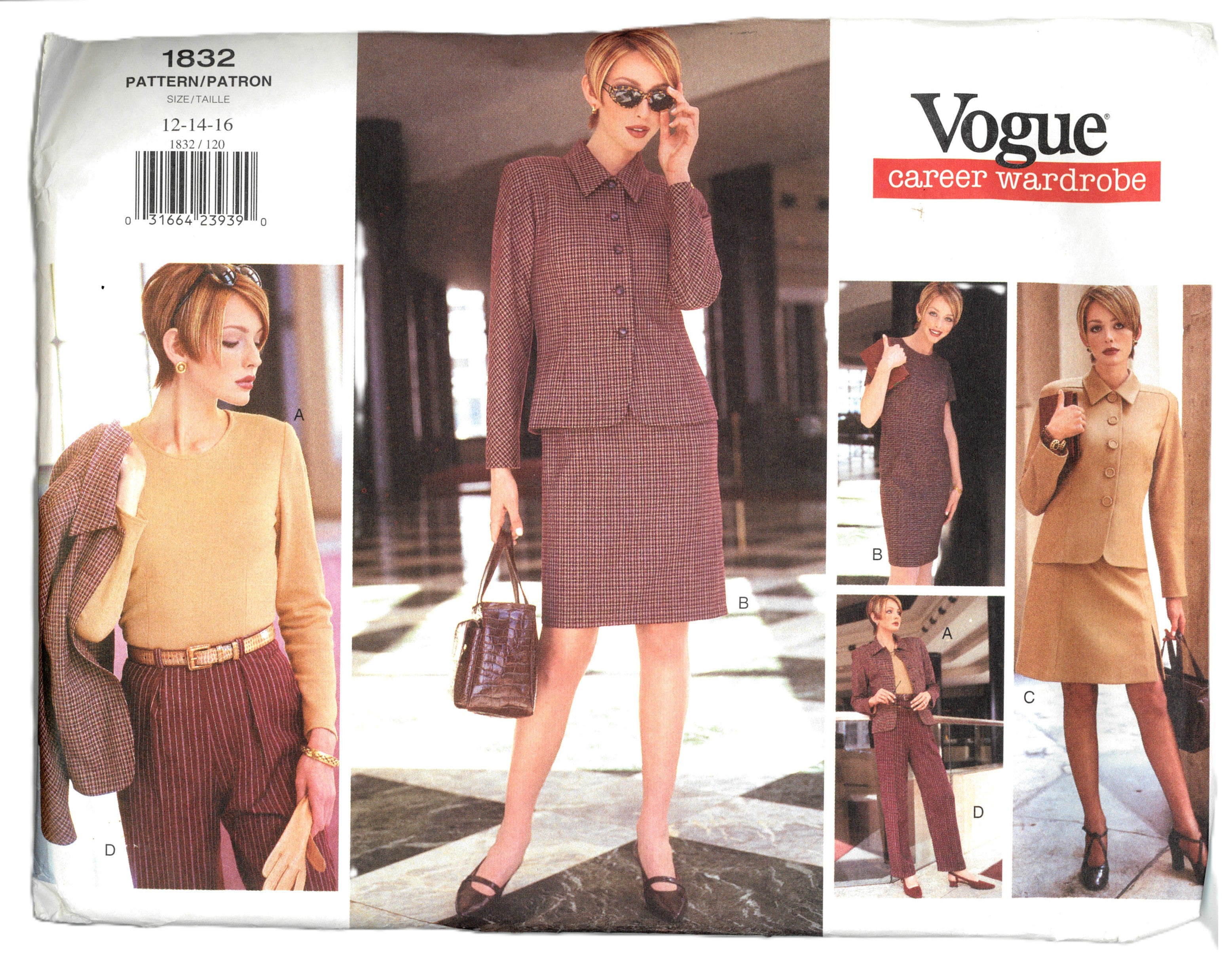 Vogue 1832 Misses / misses Petite Jacket Dress Top Skirt and Pants Sew ...