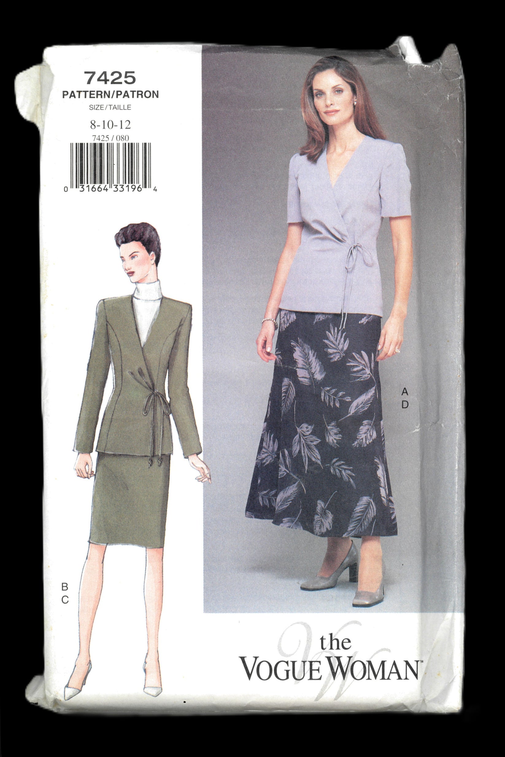 Vogue 7425 Misses Top and Skirt Sewing Pattern - UNCUT - Size 8 10 12 ...