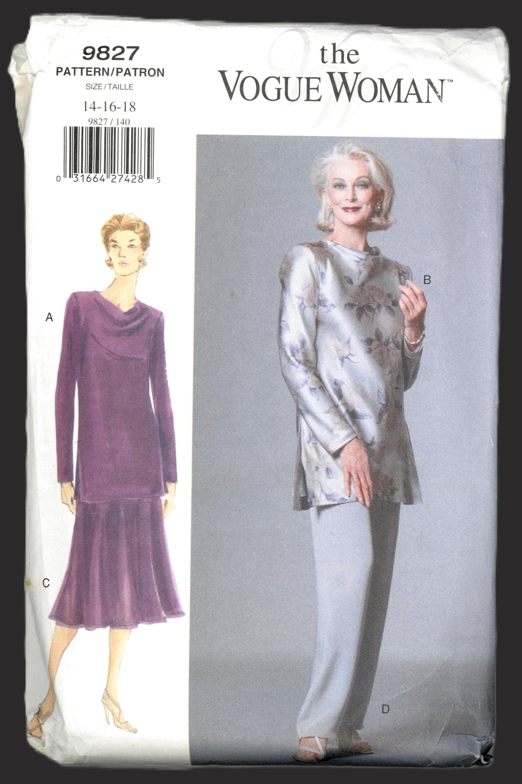 Vogue 9827 The Vogue Woman Misses / Misses Petite Top Skirt and Pants ...
